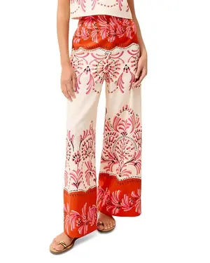 MARIE OLIVER Bennett Printed Linen-cotton Blend Wide Leg Pants - Seraphine