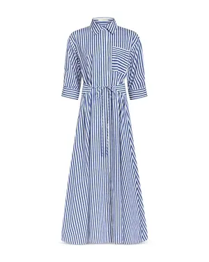 MARIE OLIVER Quindra Striped Maxi Shirt Dress