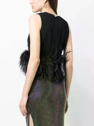 16Arlington Hoku Feather-detailing Cropped Top
