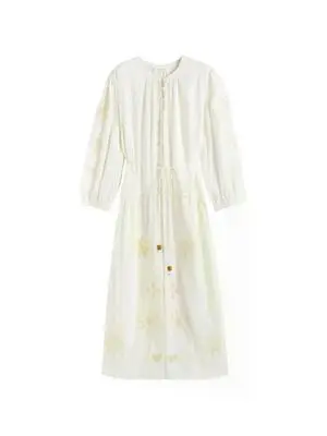 Chinti & Parker Broderie Midi Dress - Neutrals