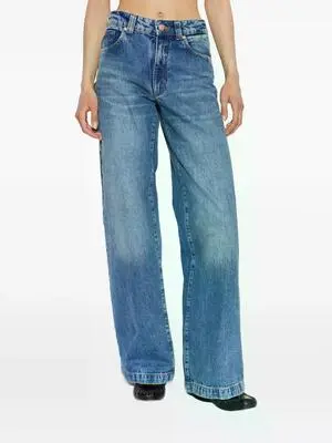 Emporio Armani J4j Logo-patch Wide-leg Jeans