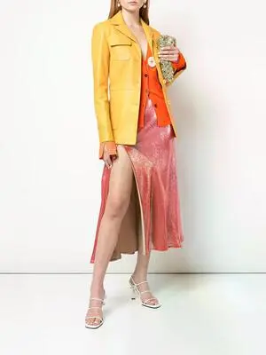 ELLERY Contrast Button Cardigan - Orange