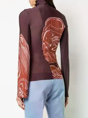 ELLERY Abstract-print Roll-neck Top