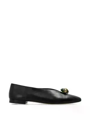 JIMMY CHOO Margot Embellished Ballet Flats - Black