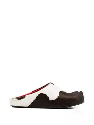 Marni Cow-print Mules - Brown