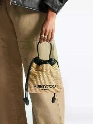 JIMMY CHOO Drawstring Pouch Top Handle Bag