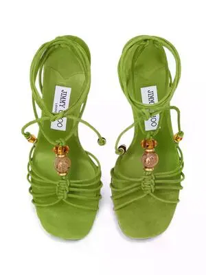 JIMMY CHOO Lova Wedge 85 Sandals - Green
