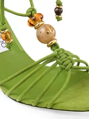 JIMMY CHOO Lova Wedge 85 Sandals - Green