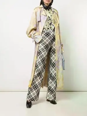 ELLERY Flared Plaid Trousers - Black