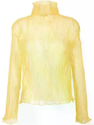 ELLERY Ruched Design Blouse - Yellow