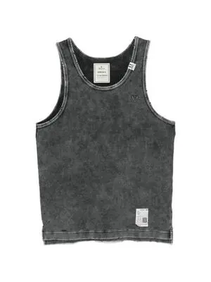 Mihara Yasuhiro Distressed Waffle-knit Tank Top - Black