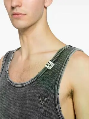 Mihara Yasuhiro Distressed Waffle-knit Tank Top