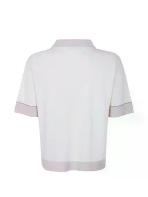 D.exterior Contrast Trim V-neck T-shirt