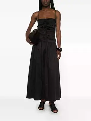 Tove Amina Ruched Midi Dress - Black
