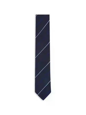 Canali Striped Silk Tie - Blue