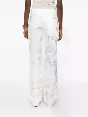 Roberto Cavalli 2000s Floral Print Trousers