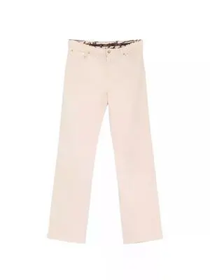 Roberto Cavalli 2000s Logo Plaque Straight-leg Trousers - Neutrals