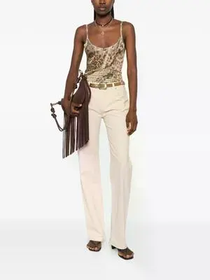 Roberto Cavalli 2000s Logo Plaque Straight-leg Trousers