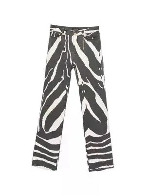 Roberto Cavalli 2000s Zebra-print Jeans - Black