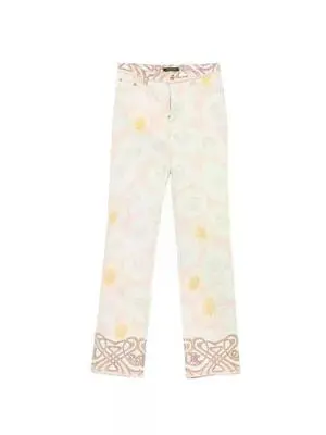 Roberto Cavalli 2000s Floral-print Jeans - Pink