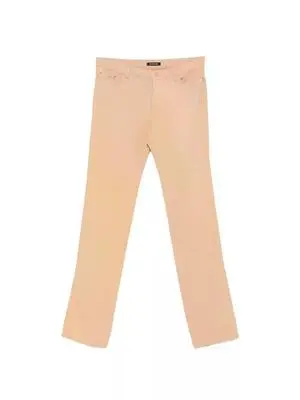 Roberto Cavalli 2000s Logo Patch Trousers - Neutrals