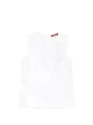 Max Mara Sleeveless Floral Lace Blouse - White