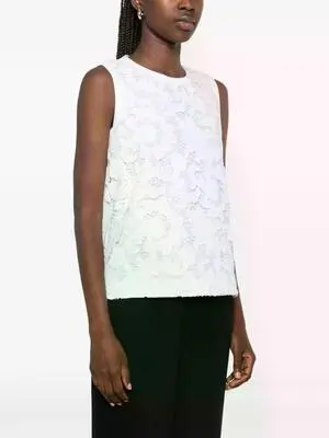 Max Mara Sleeveless Floral Lace Blouse