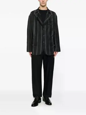 Yohji Yamamoto Stripe-pattern Notched-lapel Blazer