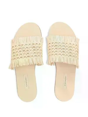 Casadei Woven Fringe Detail Sandals
