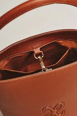 Maeve Faux Leather Bucket Bag With Top Handle