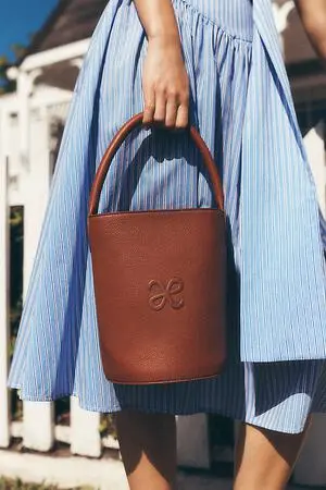 Maeve Faux Leather Bucket Bag With Top Handle
