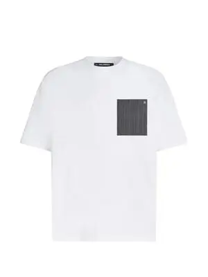 Karl Lagerfeld Pinstripe-pocket T-shirt - White