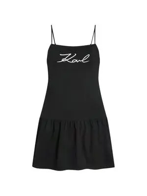 Karl Lagerfeld Logo-print Ruffled Beach Dress
