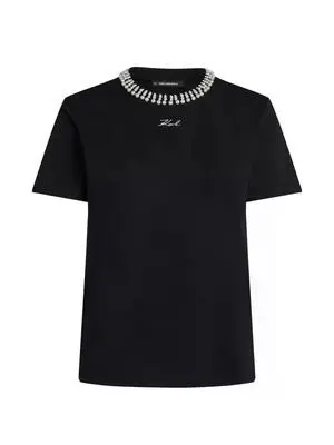Karl Lagerfeld Embroidered T-shirts For Women