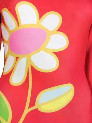 Cynthia Rowley Floral Print Mock Neck Wetsuit