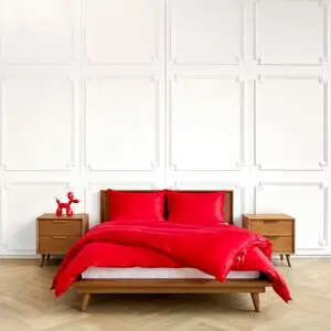 CANADIAN DOWN & FEATHER COMPANY Duvet Cover Set With Three Sided Zipper, Us King / Uk Super King Cardinal - Red
