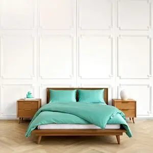 CANADIAN DOWN & FEATHER COMPANY Duvet Cover Set With Three Sided Zipper, Us Queen / Uk King Turquoise - Blue