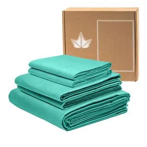 CANADIAN DOWN & FEATHER COMPANY Green Sheet Set - Four Piece, Full / Double - Turquoise Green