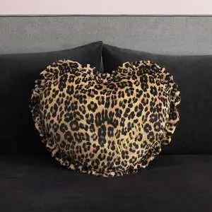 Juicy Couture Heart Shaped Decorative Pillow - Cheetah