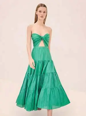 Alexis Olivienne Strapless Midi Dress - Emerald