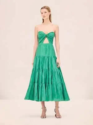 Alexis Olivienne Strapless Midi Dress - Emerald