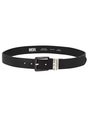 DIESEL® Leather Belt With Logo Detail