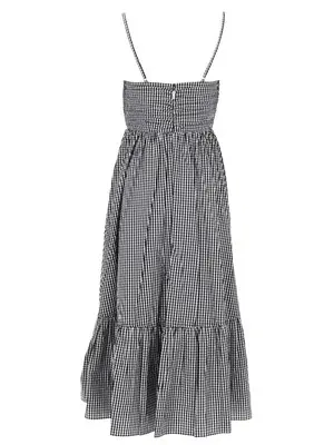 Michael Kors Checked Cotton Midi Dress
