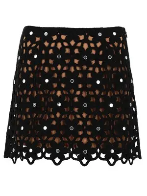 Michael Kors Crochet Floral Mini Skirt