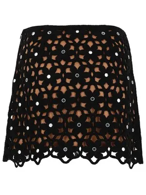 Michael Kors Crochet Floral Mini Skirt