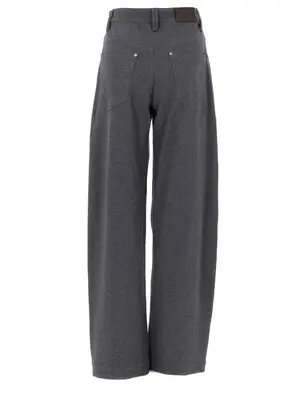 Brunello Cucinelli High Waisted Wide Leg Trousers - Grey
