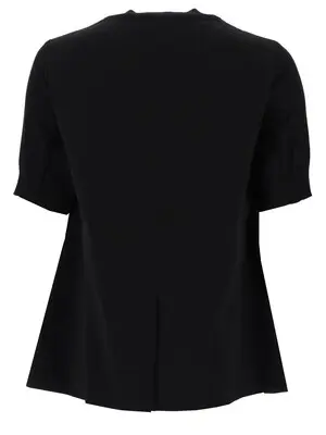 Sacai Wool And Cotton Knit Top - Black