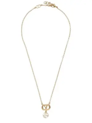 Valentino Garavani Ovalette Logo Necklace - Gold
