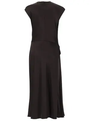 Theory Twist Bodice" Satin Dress - Charcoal