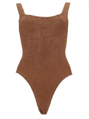 Hunza G Square Neck Swimsuit - Brown